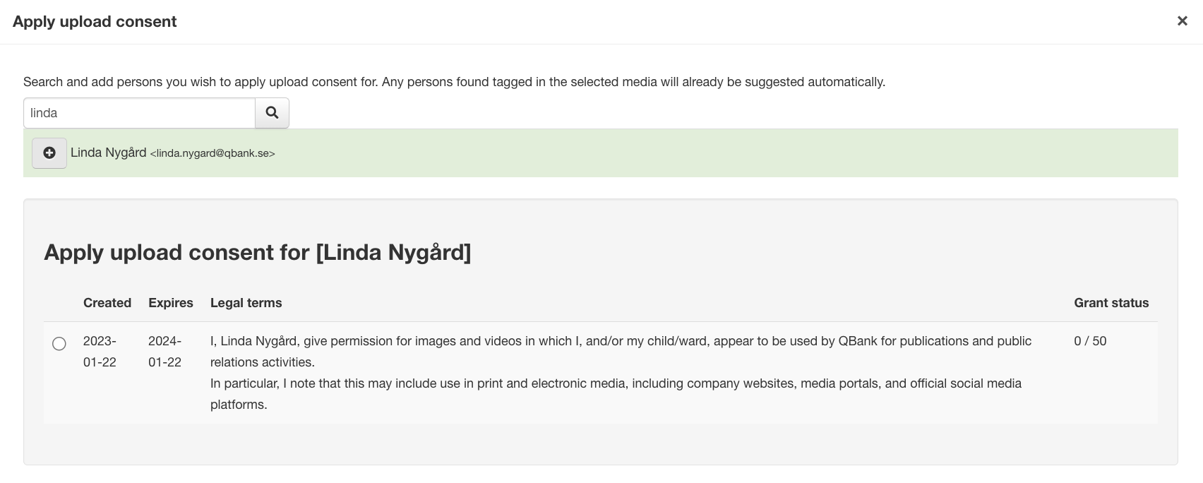 How you apply Consent Upload to multiple files