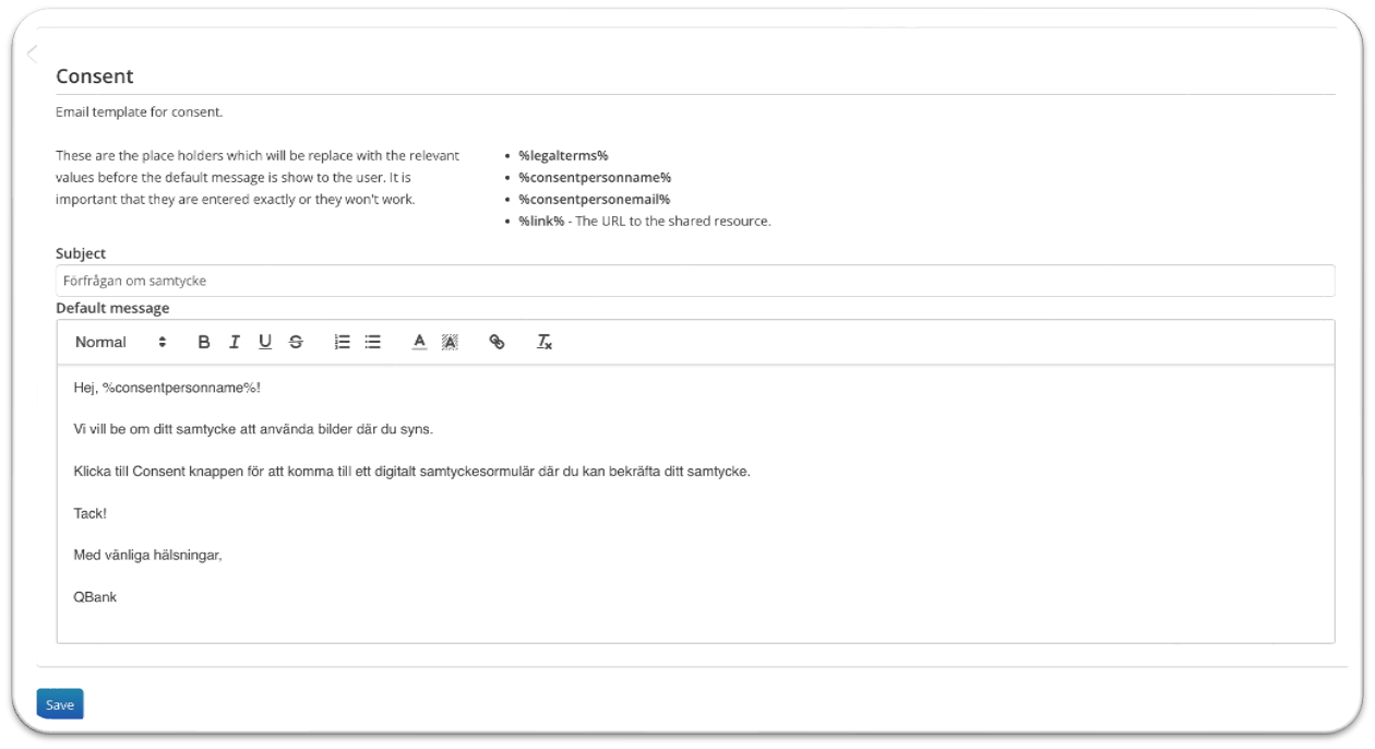 Customize your consent email template